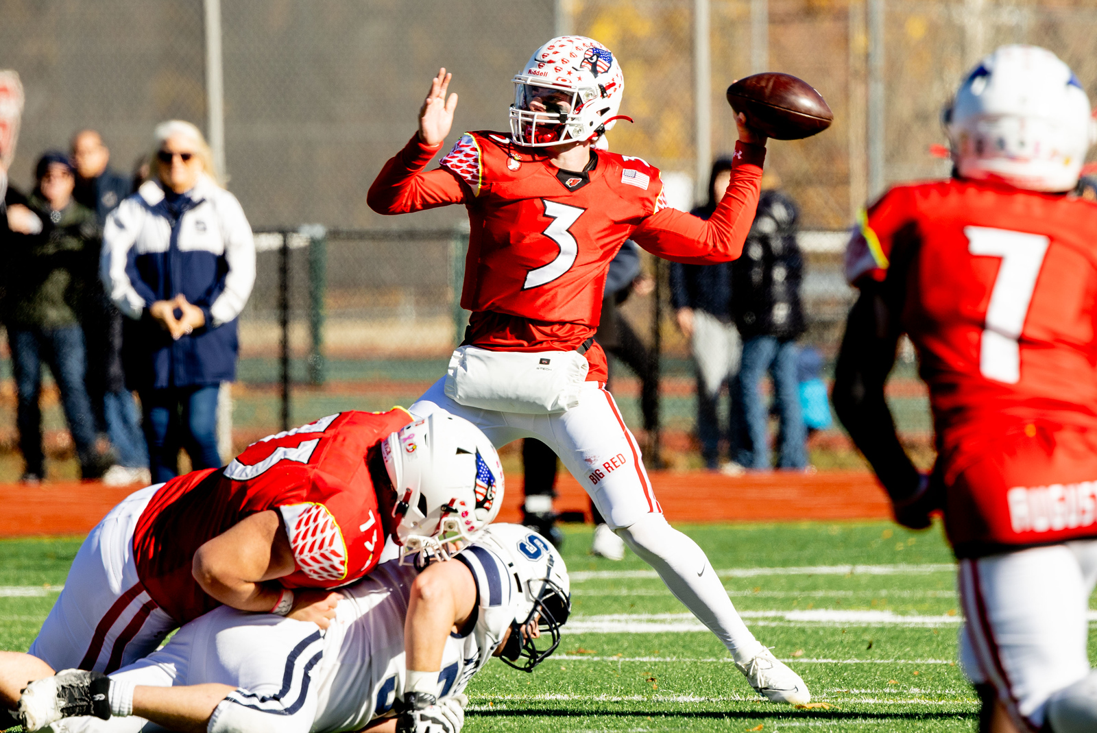 Greenwich High School all-state football player, incoming senior Peter Vomvolakis announces his ...