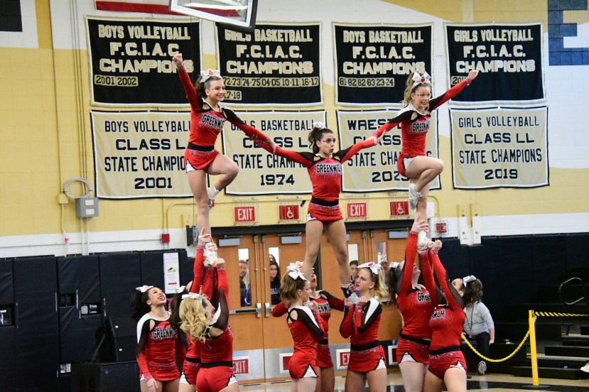 Greenwich High School varsity cheerleading team captures FCIAC title ...