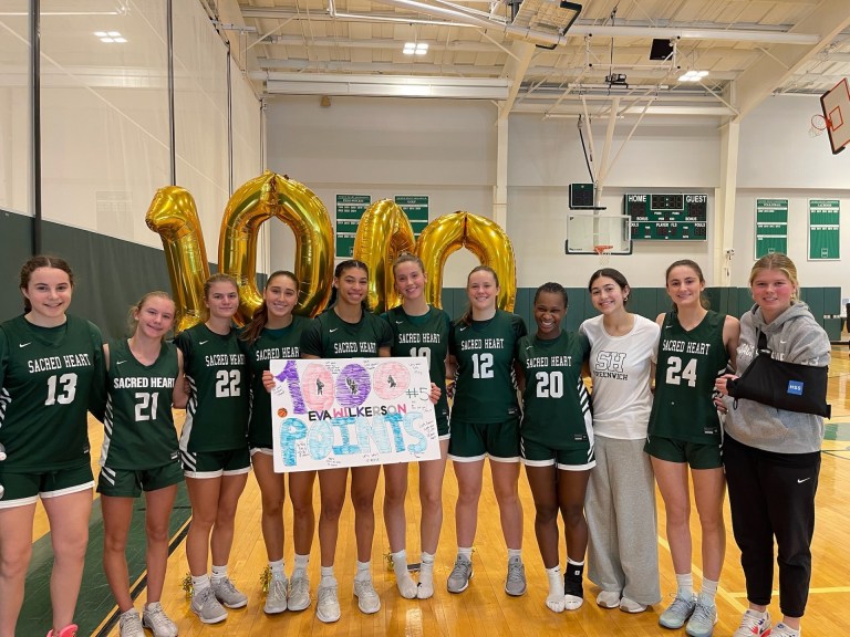 Sacred Heart Greenwich senior basketball guard Eva Wilkerson reaches 1 ...